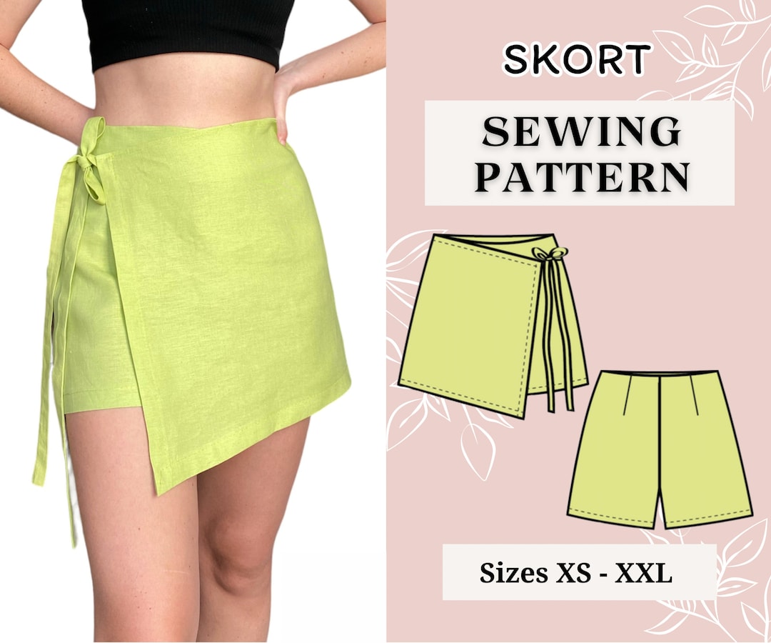 Skirt Sewing Pattern | Knot Skort Pattern | Skirt Pattern | Shorts ...