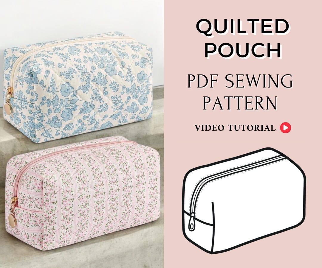 Boxy Quilt Pouch PDF Sewing Pattern | Pdf Sewing Pattern | Quilted ...