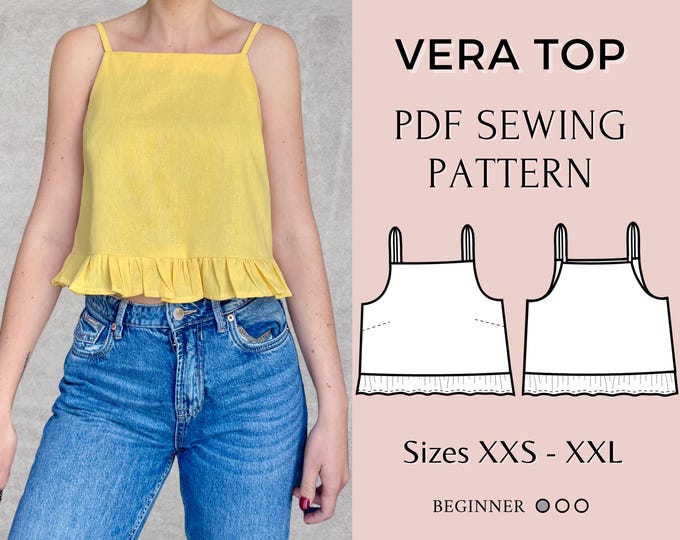 Ruffled Sleeve Summer Top Sewing Pattern: Women's Blouse (sizes 10-18 ...