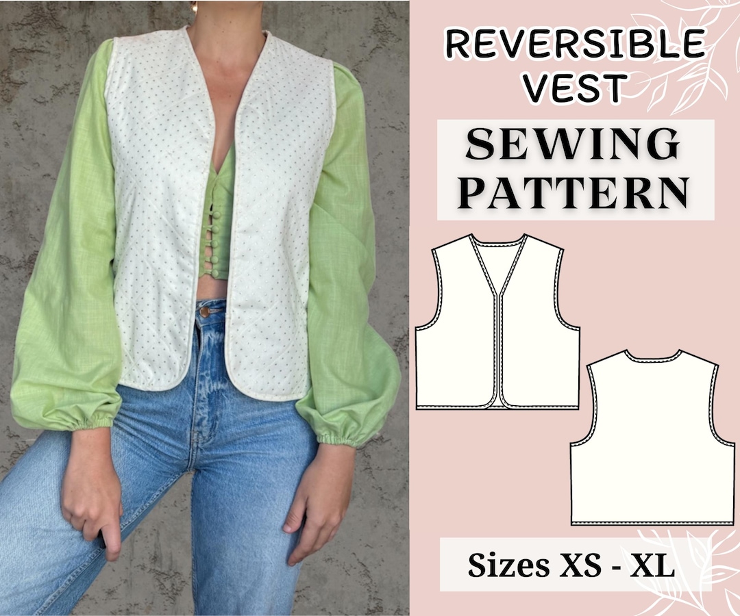 Vest Sewing Pattern | Pdf Sewing Pattern | Tie Top Pattern | Top Sewing ...