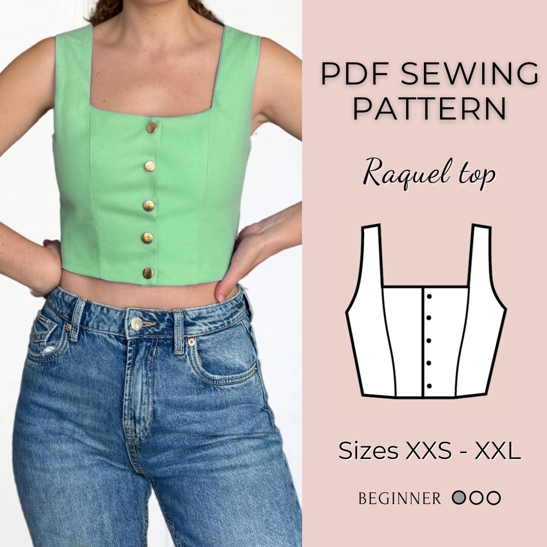 Peplum Tie Top Sewing Pattern: Women's Sizes XXS-XXL (PDF Pattern A4 ...