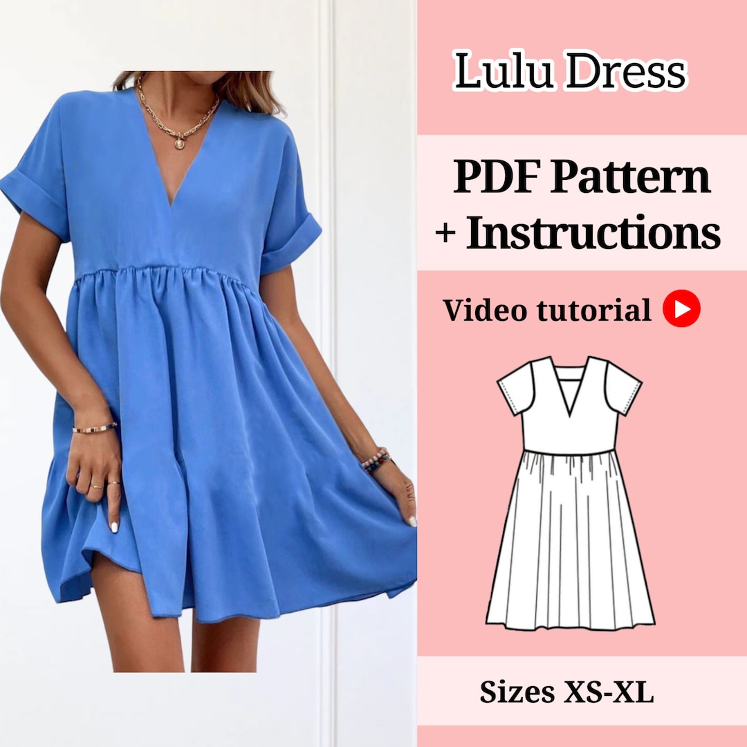 Dress Sewing Pattern Pdf Sewing Pattern Short Summer Dress Pattern ...