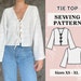 Women Top Pattern | Pdf Sewing Pattern | Ganni Top Pattern | Tie Top ...