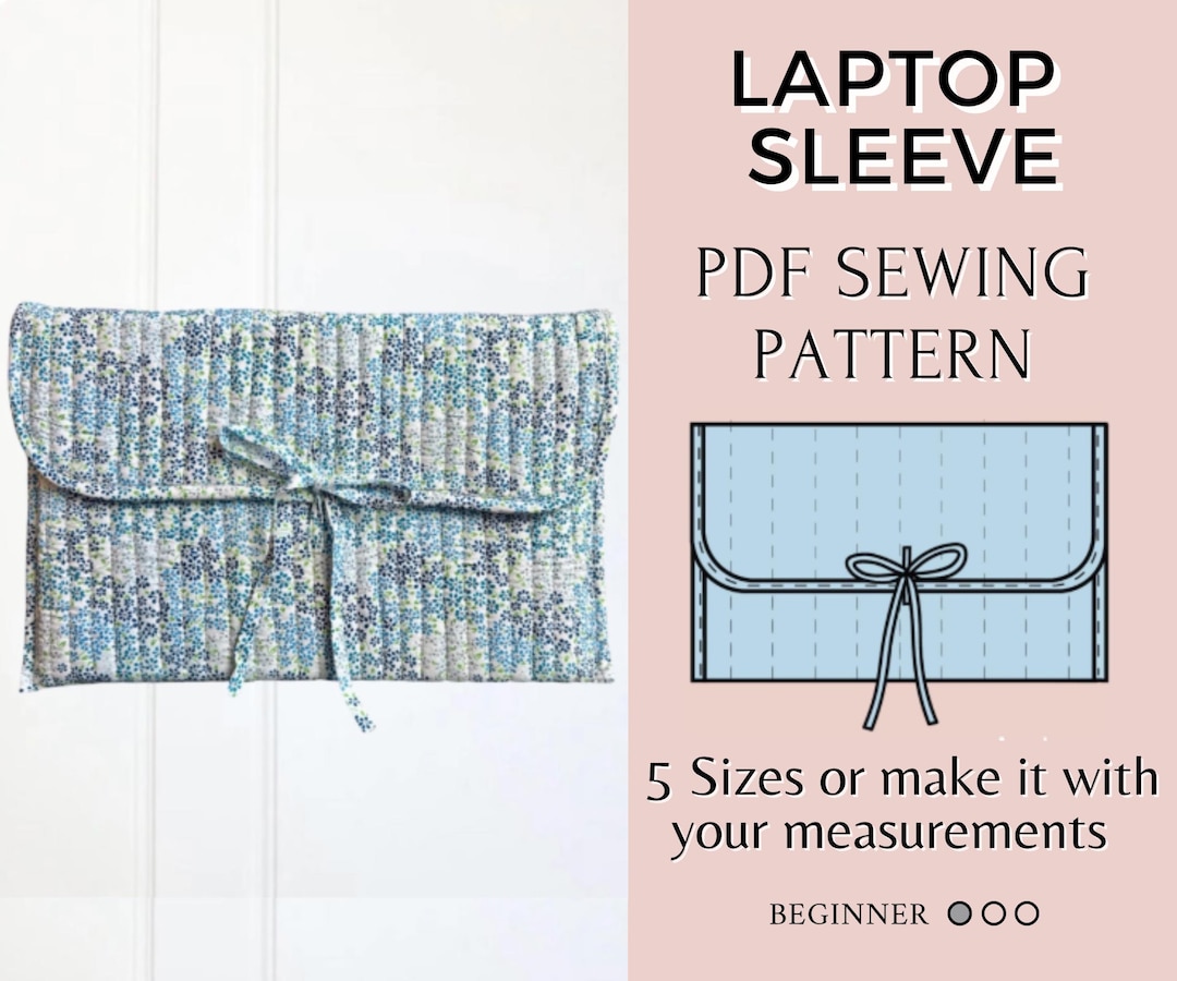 Quilted Laptop Sleeve Pattern | Pdf Sewing Pattern | Laptop Sleeve ...