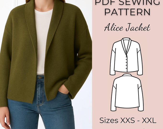 All Well Cardigan Coat Sewing Pattern + Hacking Guide - Etsy Canada