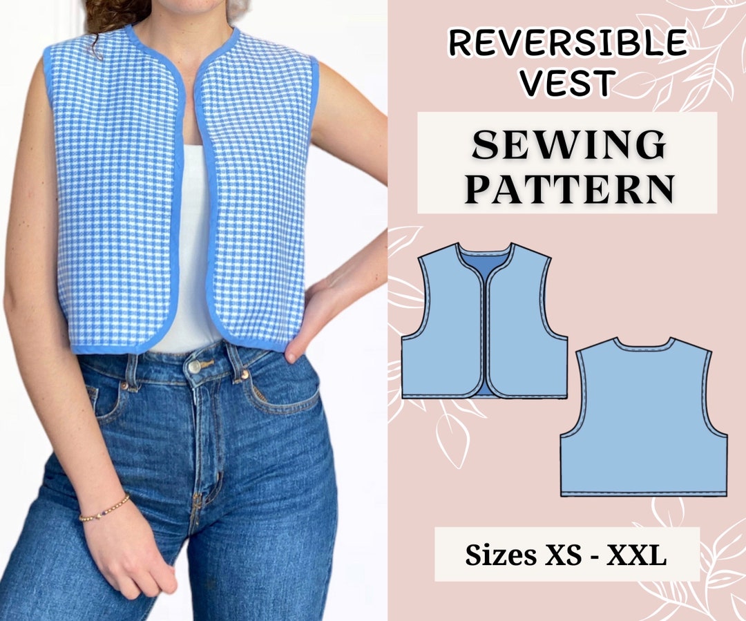 Vest PDF Sewing Pattern Pdf Sewing Pattern Tie Top Pattern Top Sewing ...