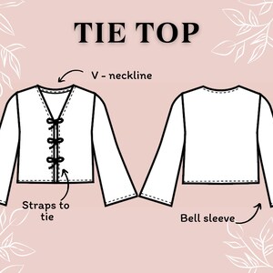 Women Top Pattern | Pdf Sewing Pattern | Puffed Sleeve Peplum Tie Top ...