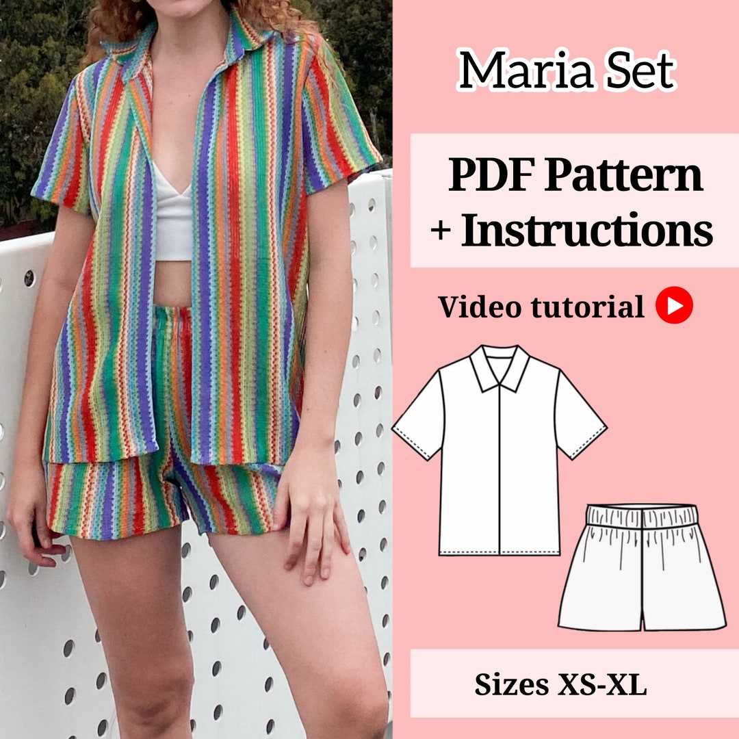 Pdf Sewing Pattern Blouse Pattern Shorts Pattern Sewing Pattern Shirt ...