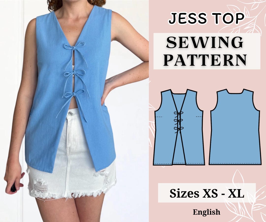 Women Top Pattern | Pdf Sewing Pattern | Tie Top Pattern | Tie Top ...