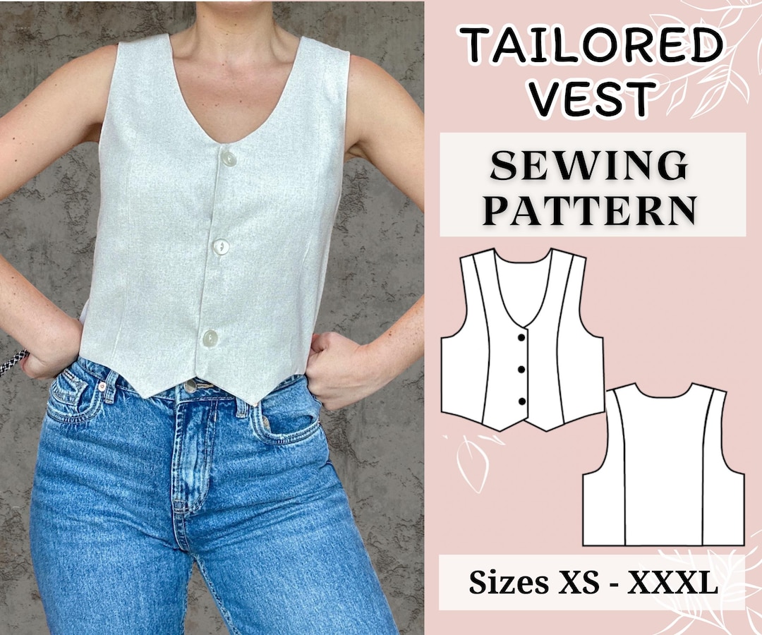 Vest Sewing Pattern | Pdf Sewing Pattern | Waistcoat Sewing Pattern ...