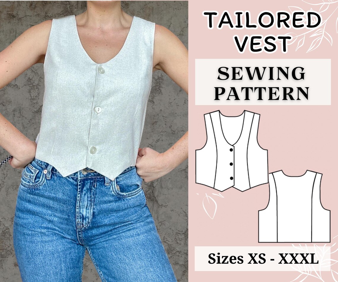 Vest Sewing Pattern | Pdf Sewing Pattern | Waistcoat Sewing Pattern ...
