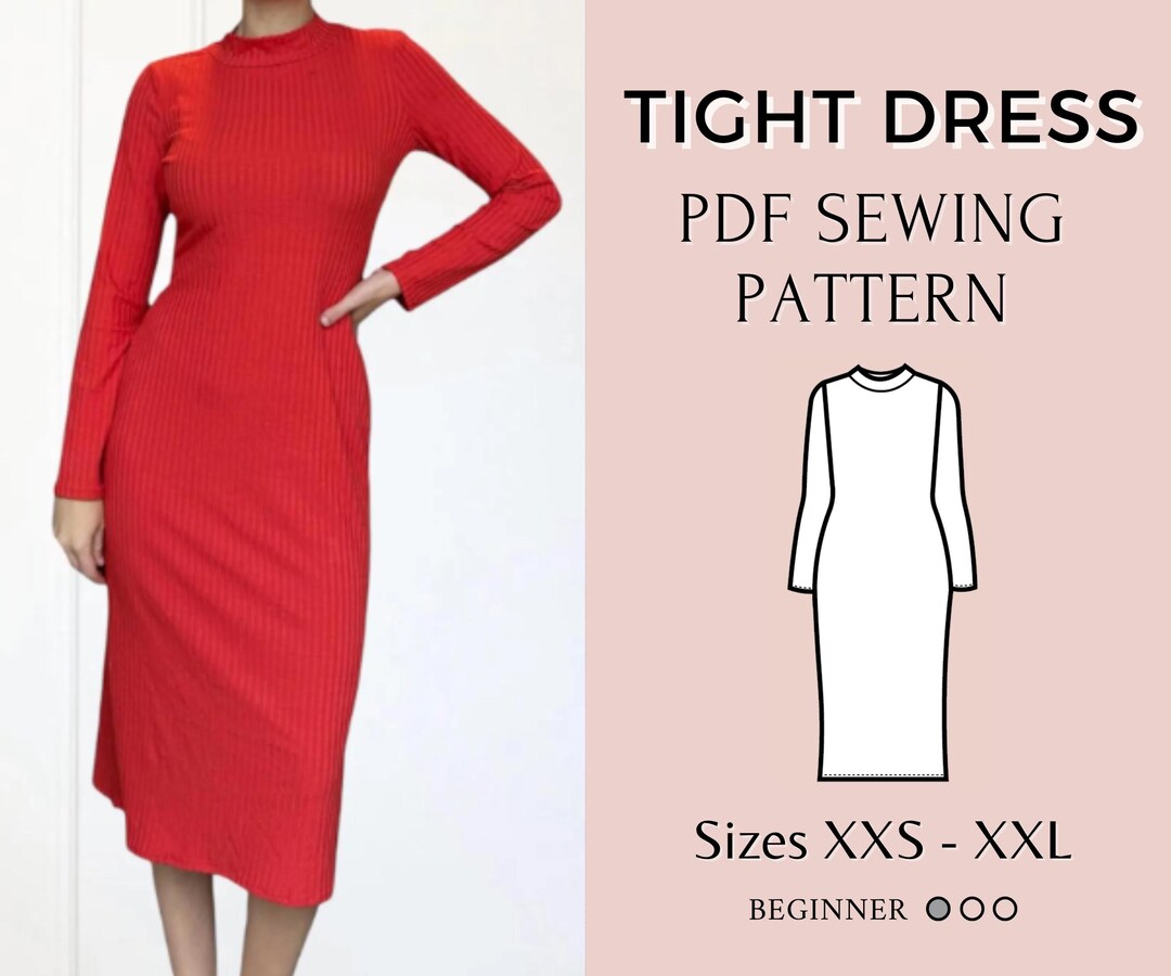 Buy Tight Dress Sewing Pattern: Women's Sizes XXS-XXL (PDF Pattern ...