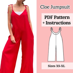 Jumpsuit Pattern Overalls Pattern Women Sewing Pattern Dungaree Pant ...