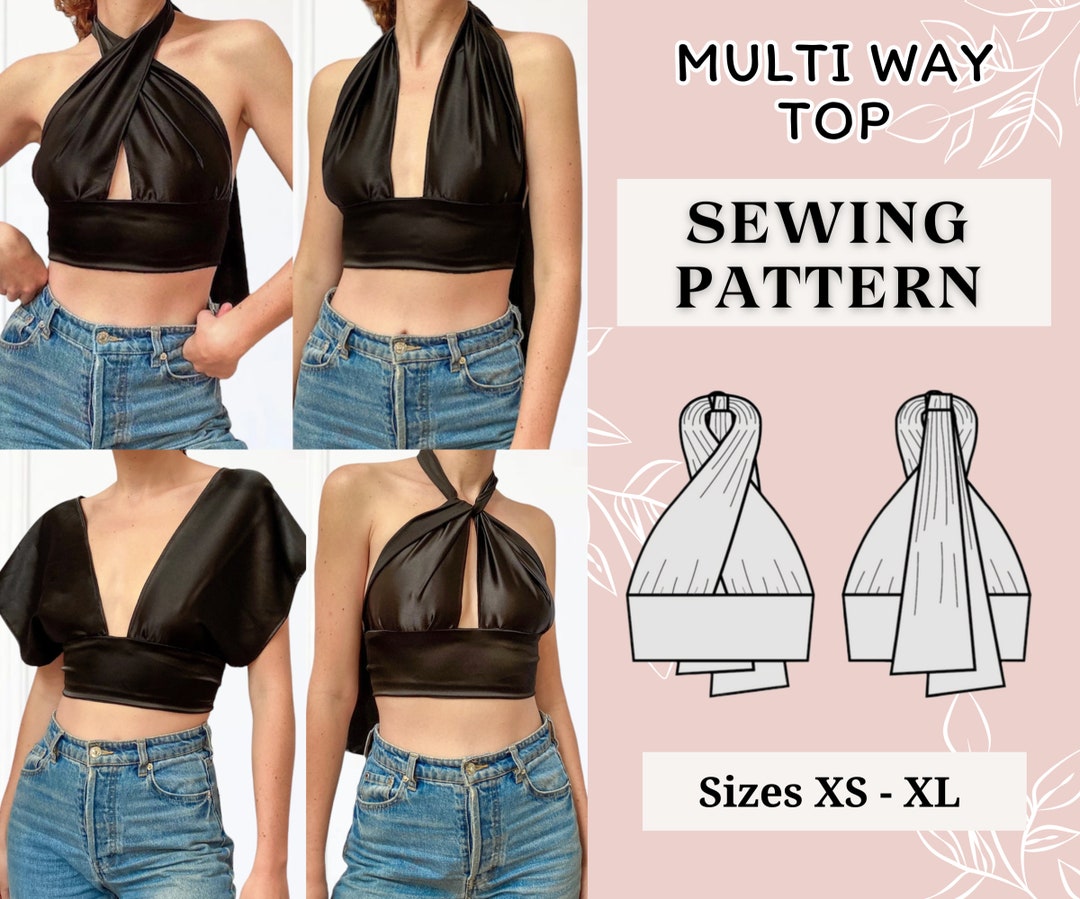 Women Top Pattern Pdf Sewing Pattern Multi Way Top Pattern Tie Top Pattern Top Sewing Pattern ...