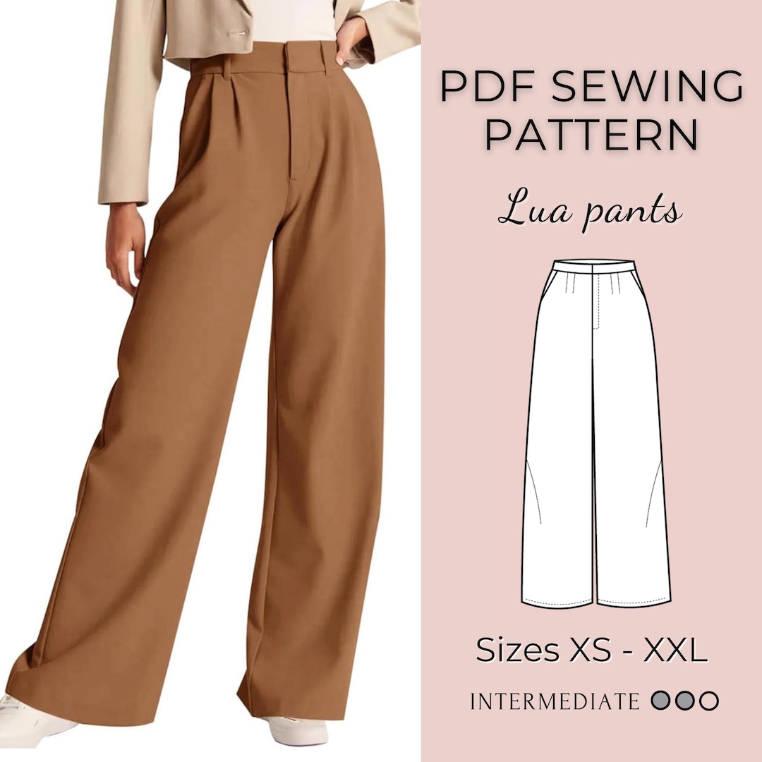 Pants Pattern for Women | XS-XXL | Sewing Patterns | Trousers Sewing ...