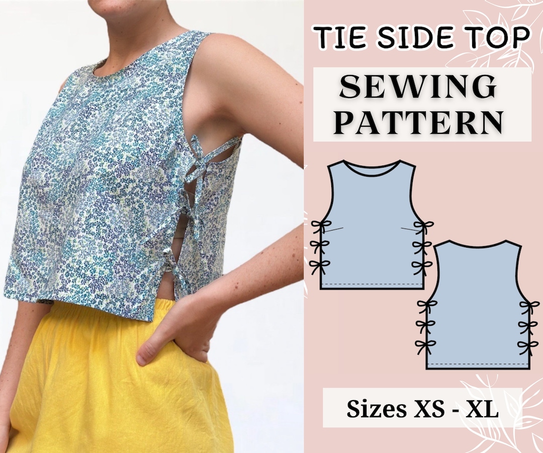 Women Top Pattern | Pdf Sewing Pattern | Tie Side Top Pattern | Tie Top Pattern | Top Sewing ...