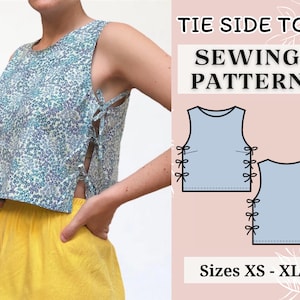 Women Top Pattern | Pdf Sewing Pattern | Tie Side Top Pattern | Tie Top ...