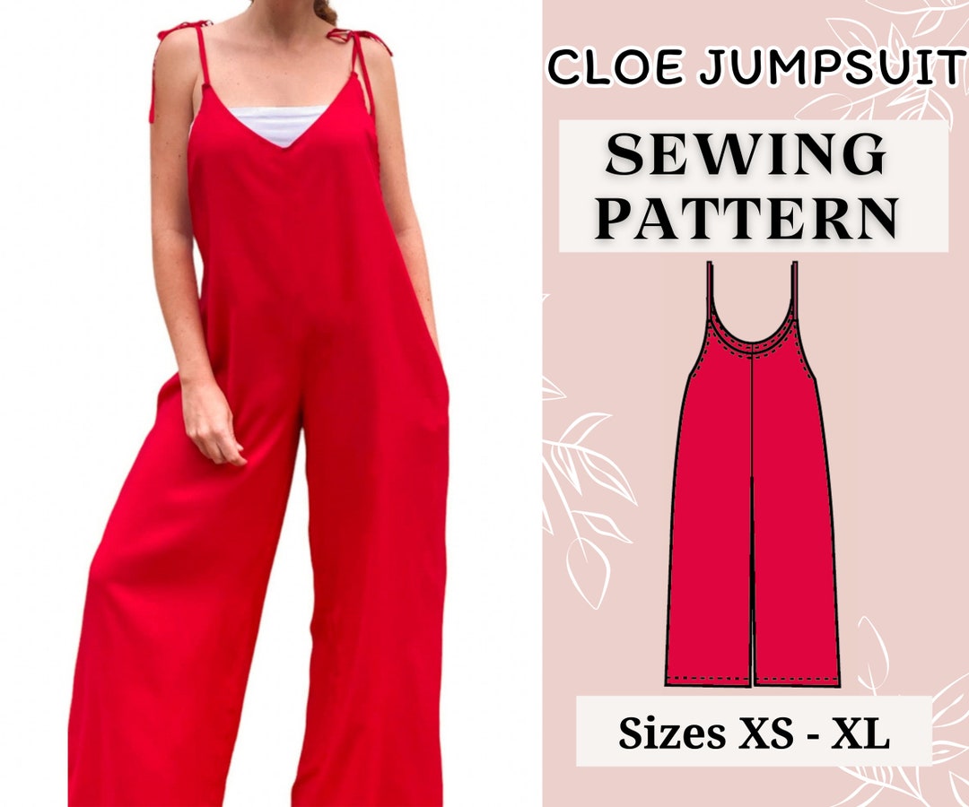 Jumpsuit Pattern | Overalls Pattern | Women Sewing Pattern | Dungaree Pant Loose Trouser ...