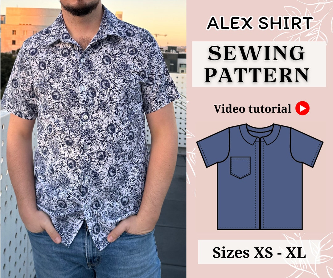 Pdf Sewing Pattern | Men Shirt Sewing Pattern | Men's Sizes XS-XL | DIY ...