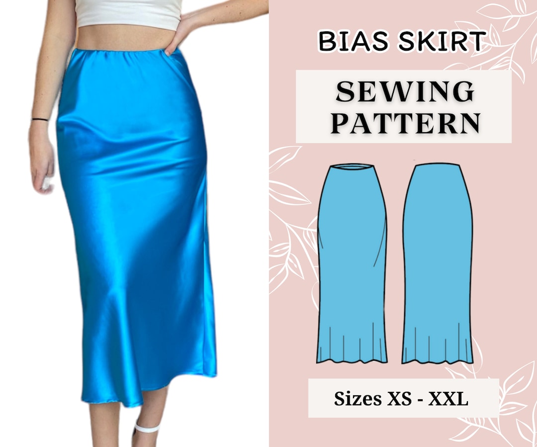 Bias Cut Midi Skirt Pattern | Skirt Sewing Pattern | Midi Skirt Pattern ...