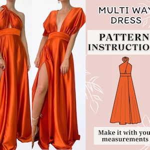 Women Dress Pattern | Pdf Sewing Pattern | Multi Way Dress Pattern ...