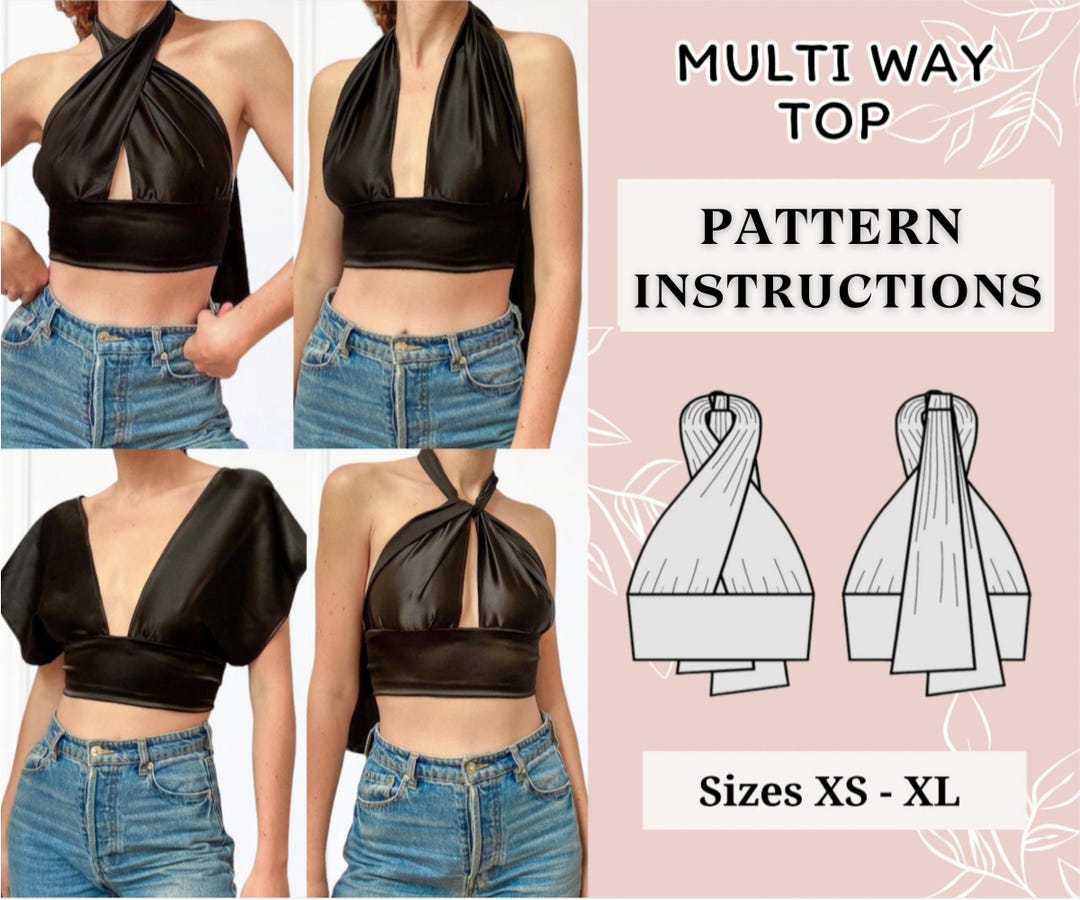 Women Top Pattern | Pdf Sewing Pattern | Multi Way Top Pattern | Tie ...