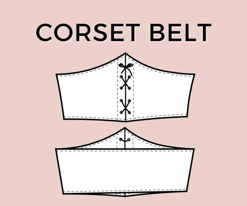 Corset Belt Sewing Pattern: Women's Bustier Top (PDF Pattern, XS-XXXL ...