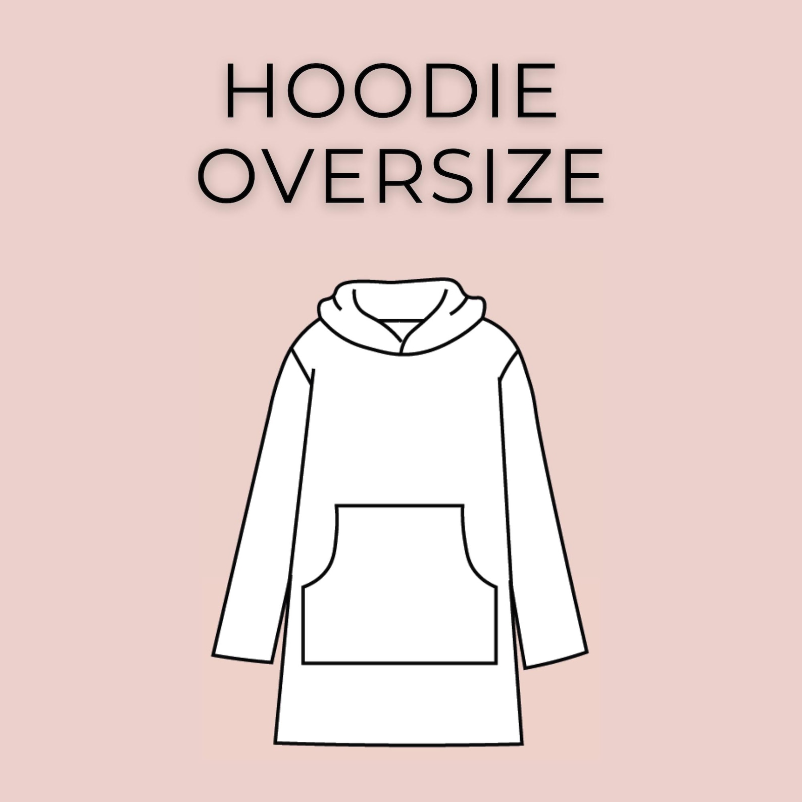 Oversized Hoodie PDF Sewing Pattern | One Size | Unisex Sewing Pattern ...