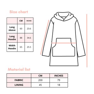 Oversized Hoodie PDF Sewing Pattern | One Size | Unisex Sewing Pattern ...