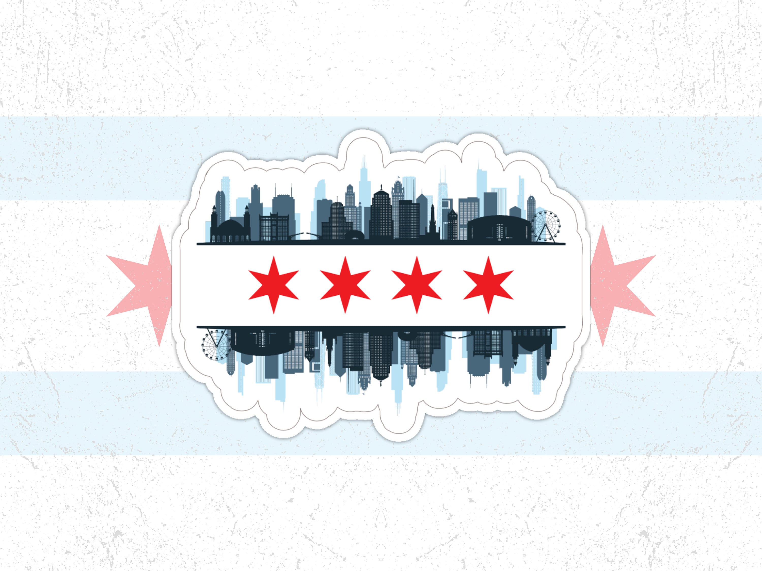 Chicago Flag / Skyline Sticker - Etsy
