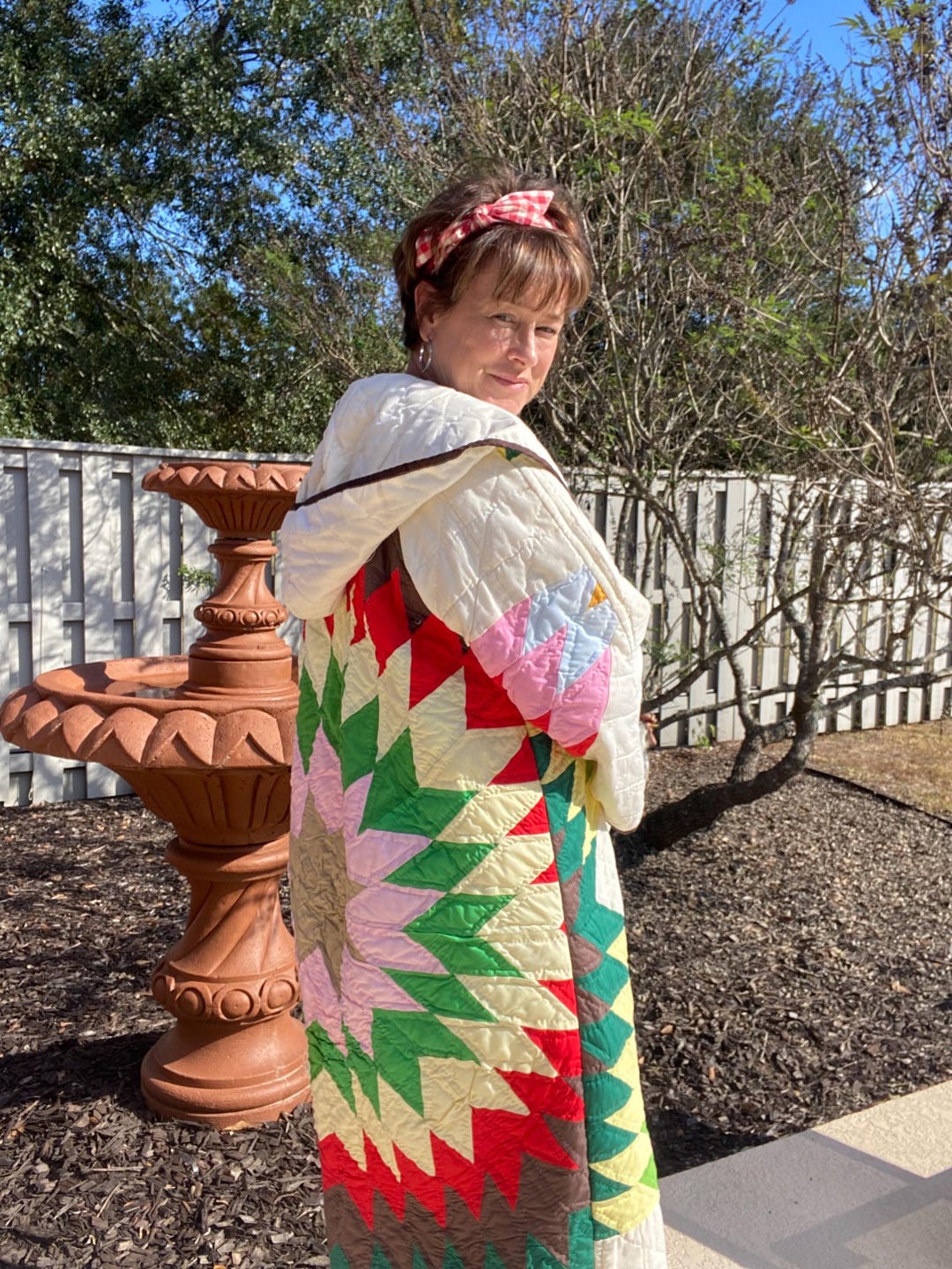 Quilted Jacket, Long, Hooded, Lone Star Design M Quilted Coat - Etsy