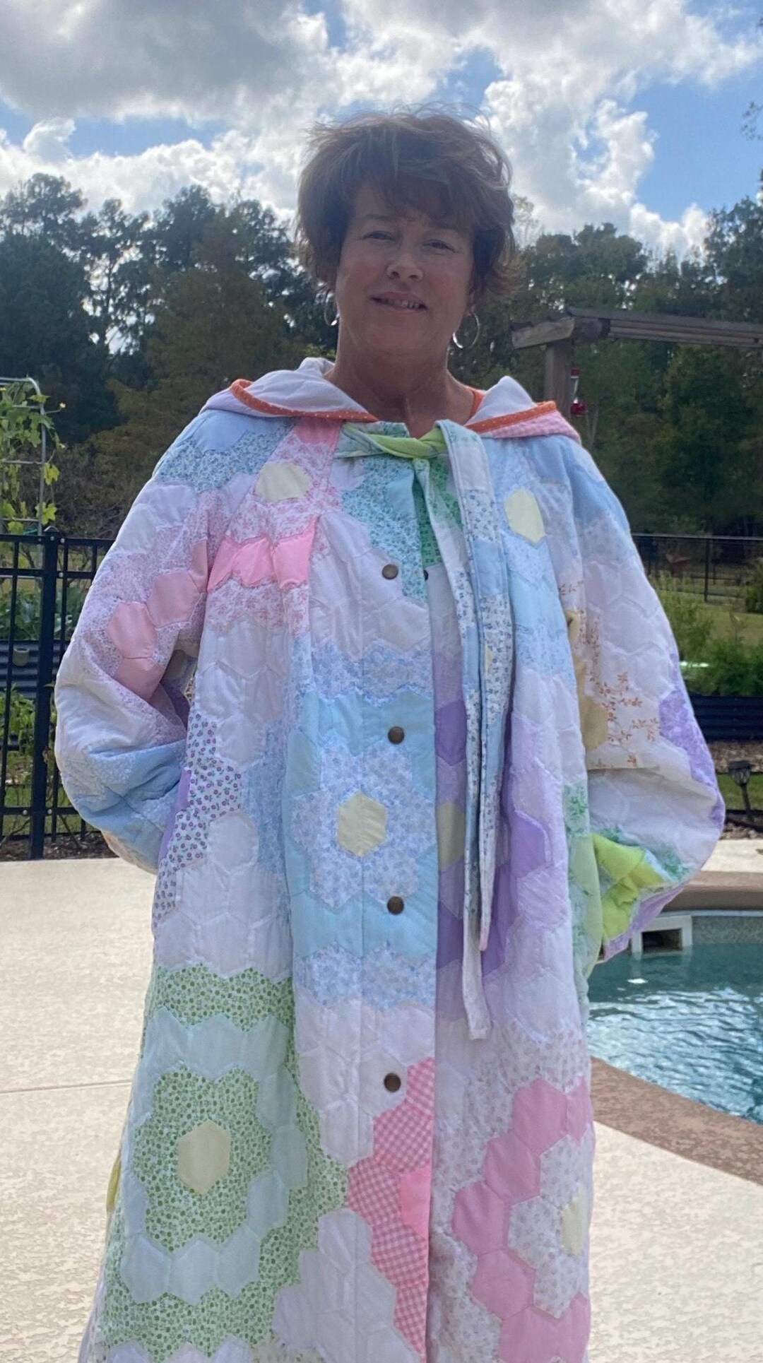 Vintage Grandmothers Flower Garden Quilted Jacket (M) Quilted Coat - Etsy