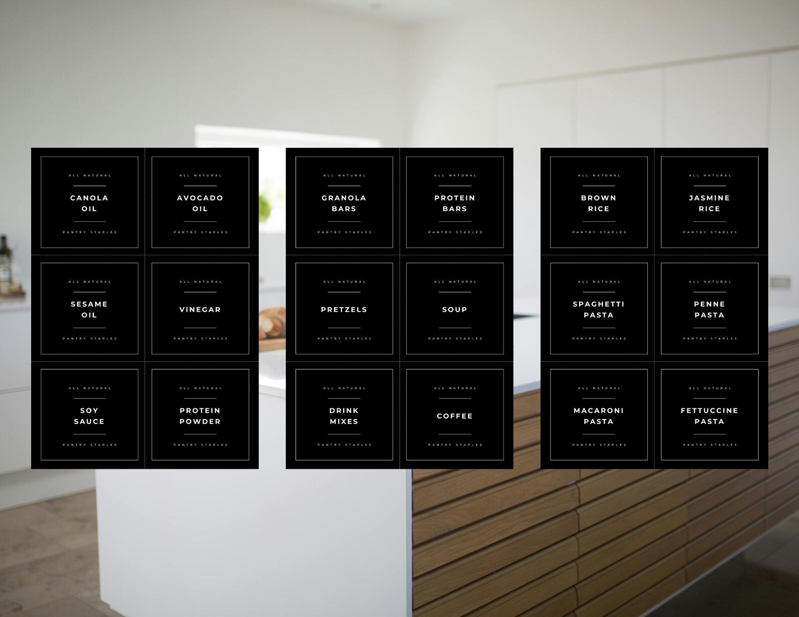 BLACK Pantry Staple Labels // Storage + Organization // INSTANT ...