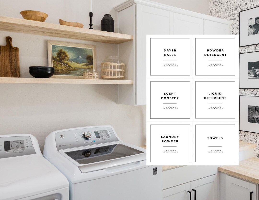WHITE Laundry Room Labels // Storage + Organization // INSTANT DOWNLOAD ...