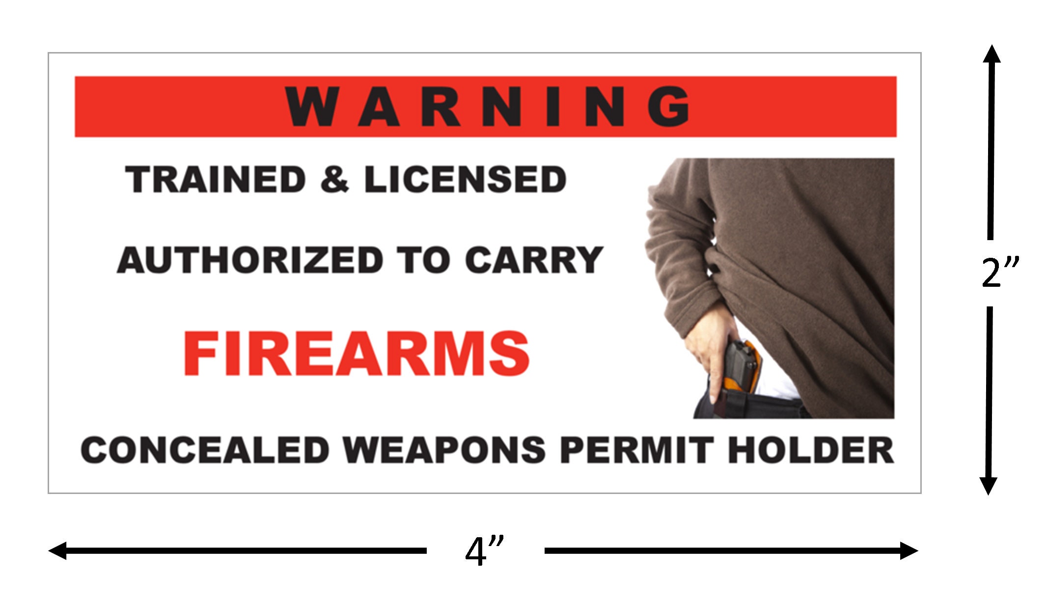 Concealed Carry Firearms CCW Permit Holder Warning Stickers / 6 Pack ...