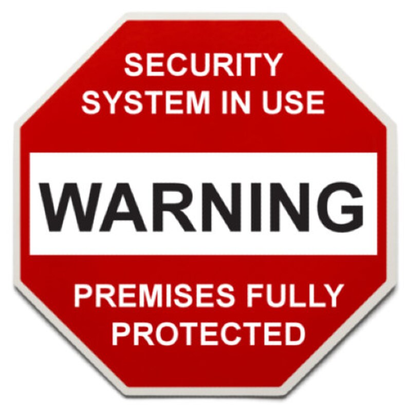 Stop Sign Security System Warning Stickers / 6 Pack FREE - Etsy