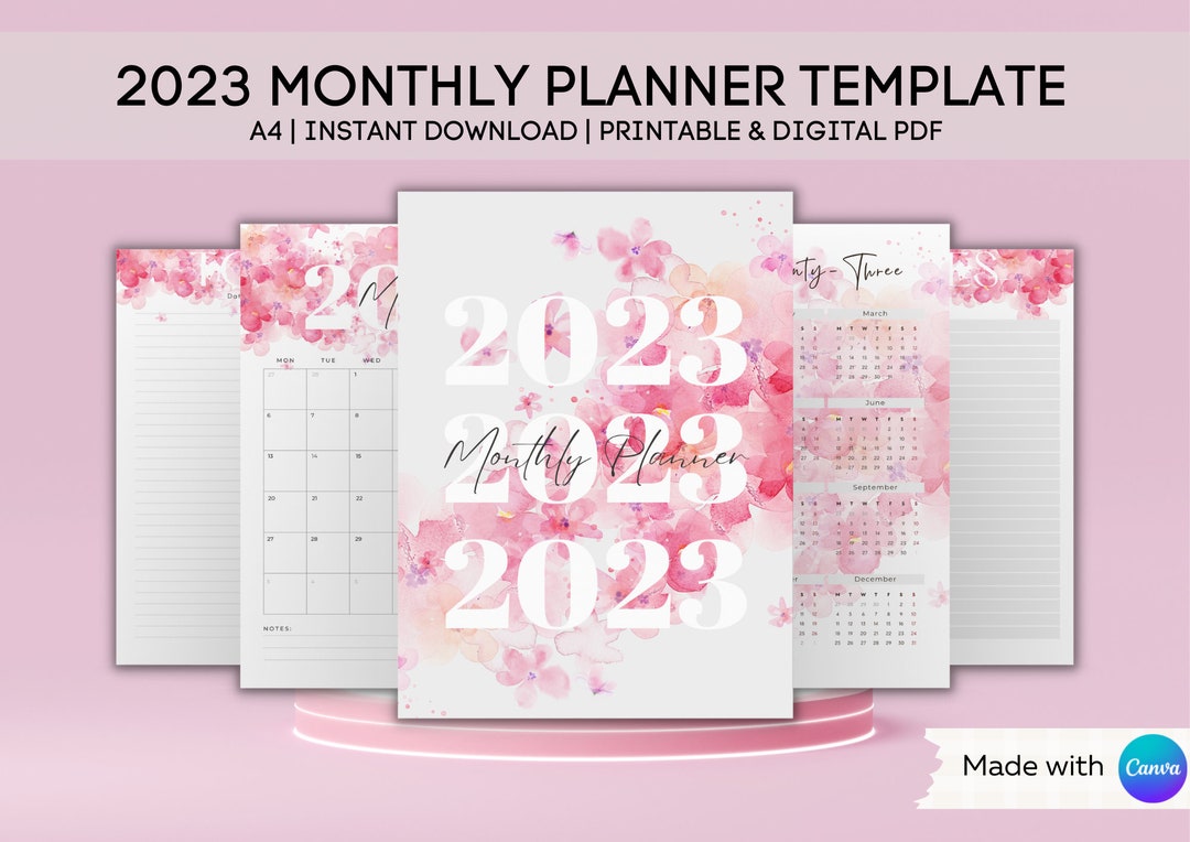 2023 Monthly Planner Simple Minimalist Planner Dated - Etsy