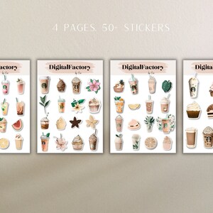 Coffee Icons Digital Stickers Pre-cropped Digital Stickers PNG Stickers ...