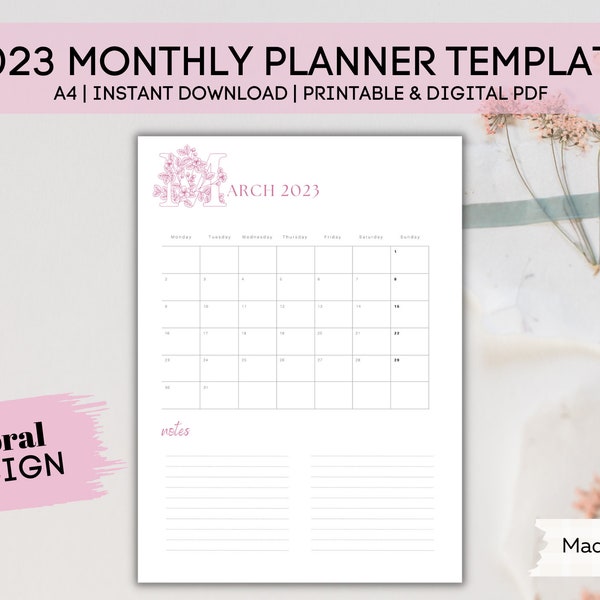 2023 Floral Planner - Etsy