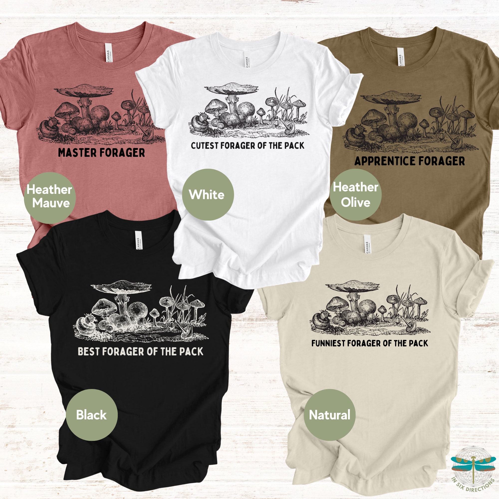 Foraging Matching Shirts, Forager T-shirt, Mushroom Bushcraft Shirt ...