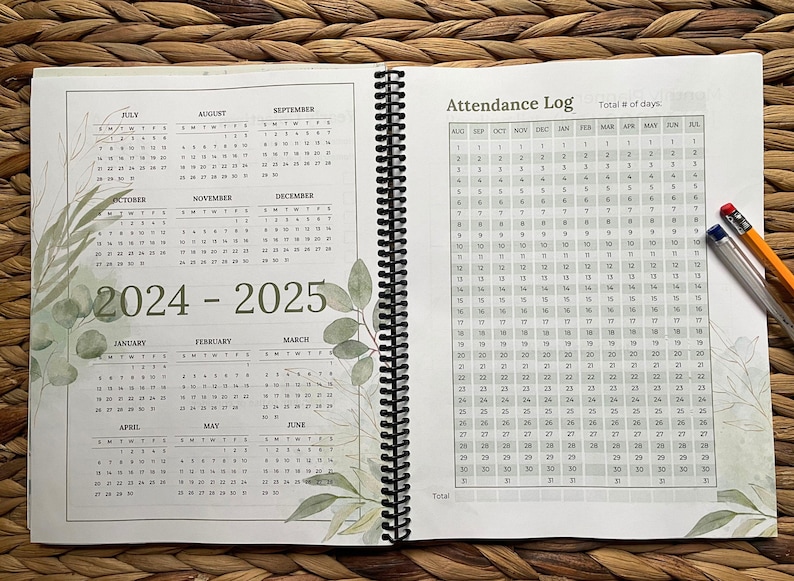 2024-2025 Dated Homeschool Planner, Simple Homeschool Record Keeping ...