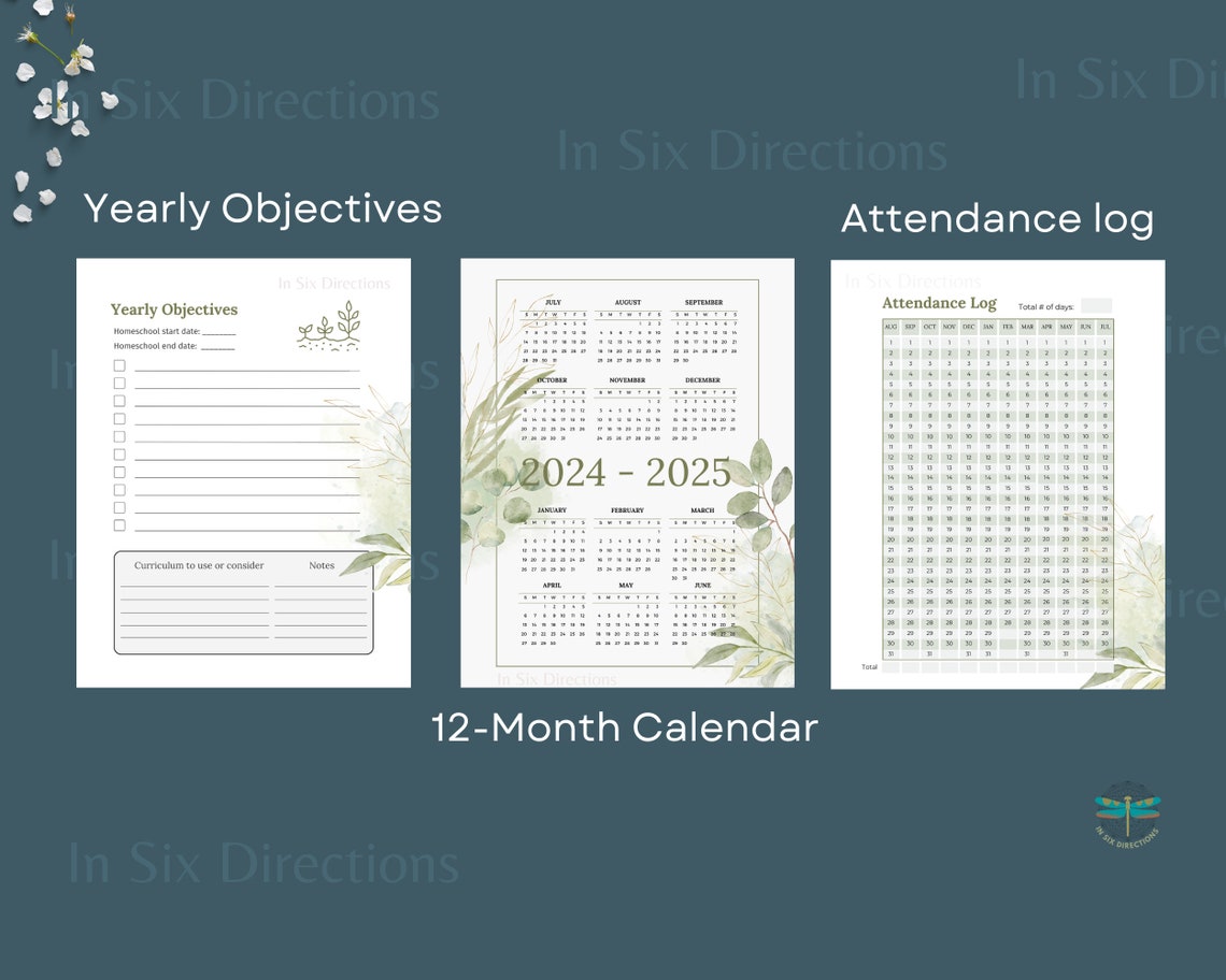 Printable Homeschool Planner, 2024-2025 Dated Homeschool Log, Simple ...