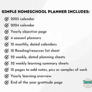 Simple 2023 2024 Dated Homeschool Planner Printable Lesson - Etsy