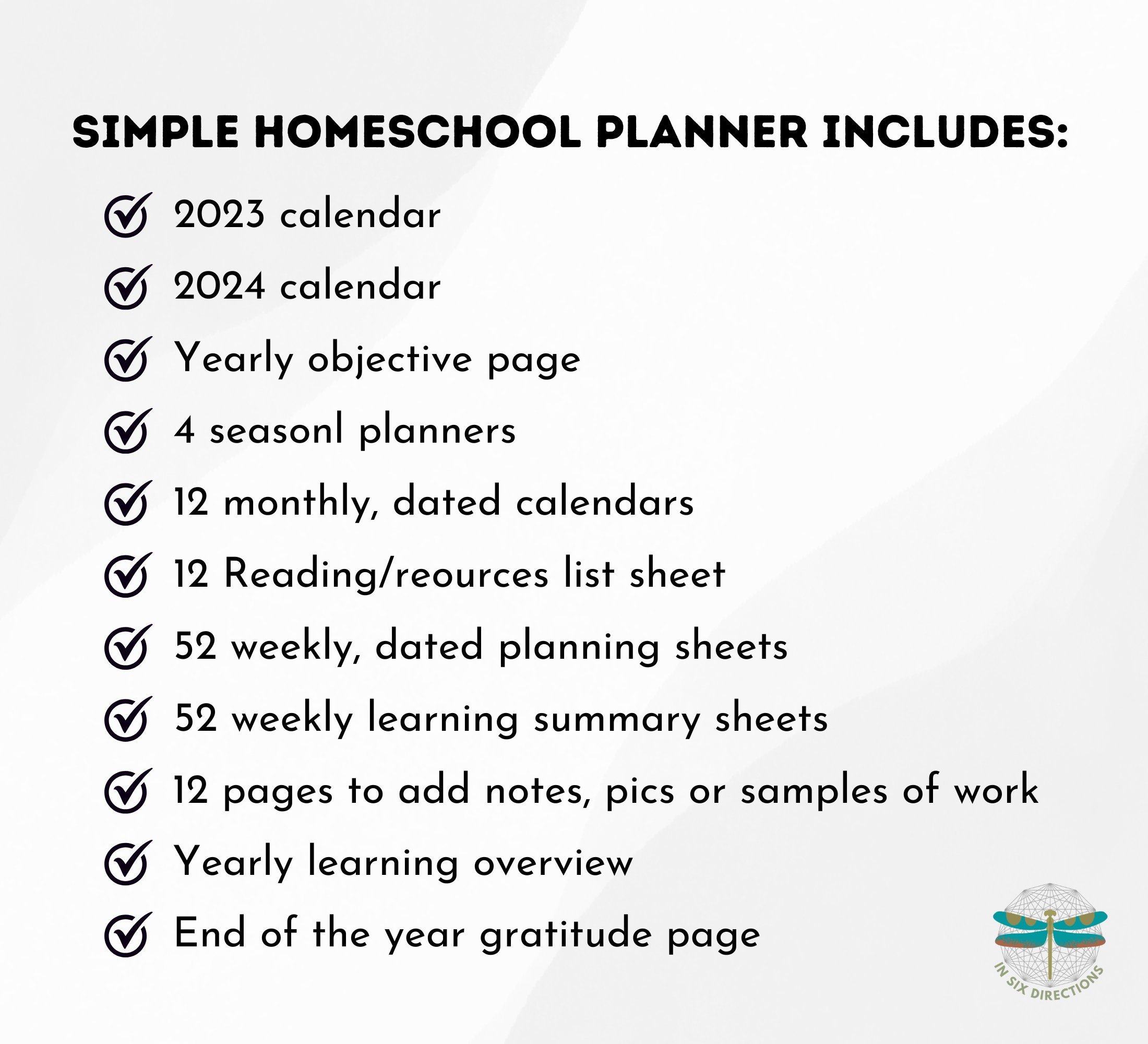 Simple 2023 2024 Dated Homeschool Planner Printable Lesson - Etsy