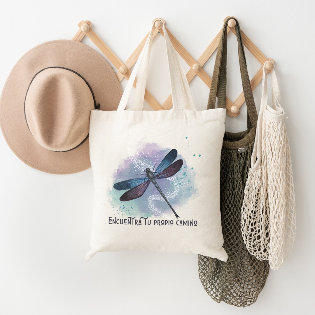 Regalo De Despedida, Bolsa Con Libélula, Gift for Latina, Dragonfly Tote Bag, Bolsa Para Libros ...
