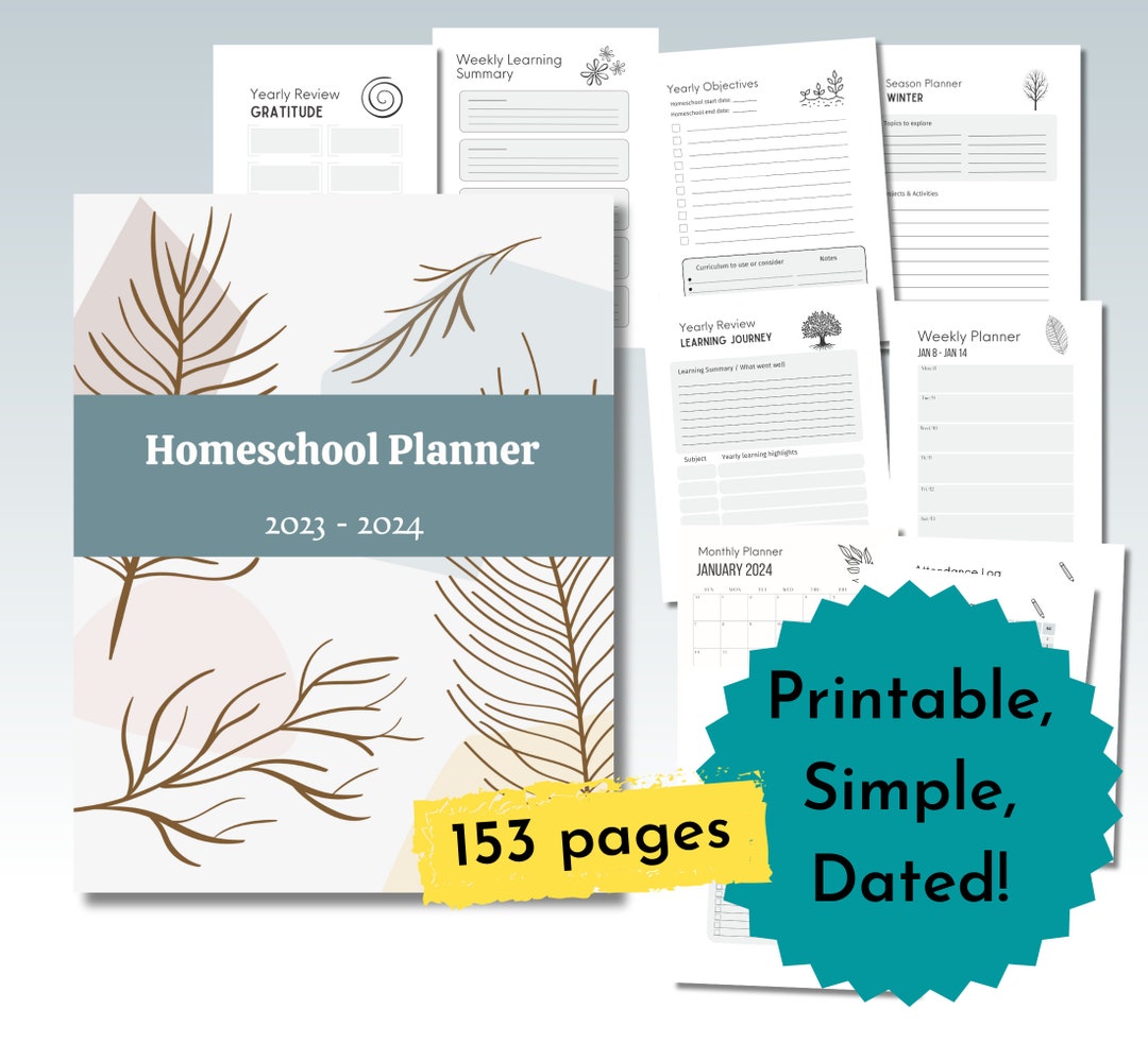 Printable Homeschool Planner 2023-2024 Dated Homeschool - Etsy