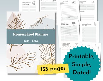 Printable Homeschool Planner 2023-2024 - Etsy