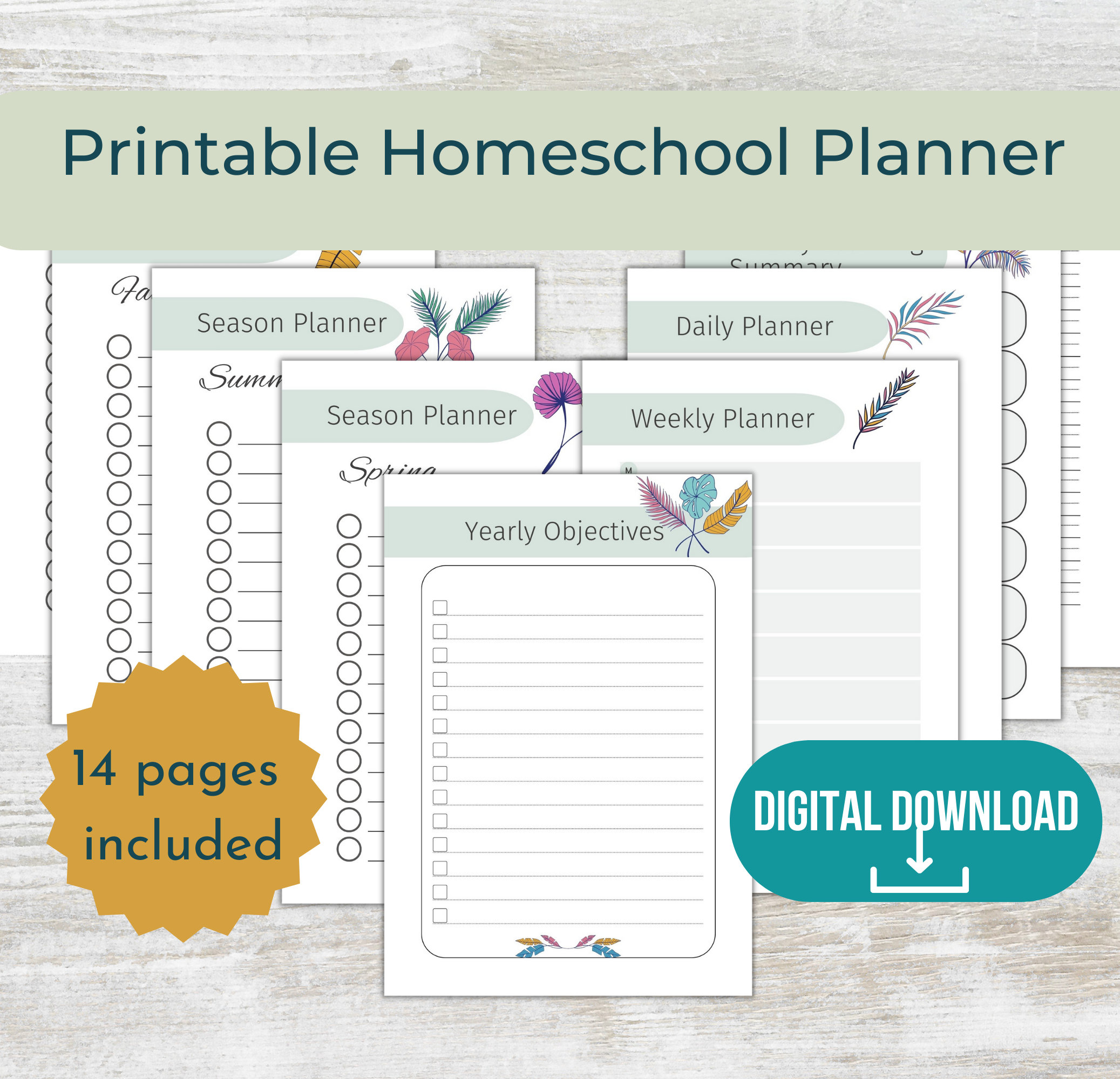 Printable Homeschool Planner Simple Unschooling Planner - Etsy