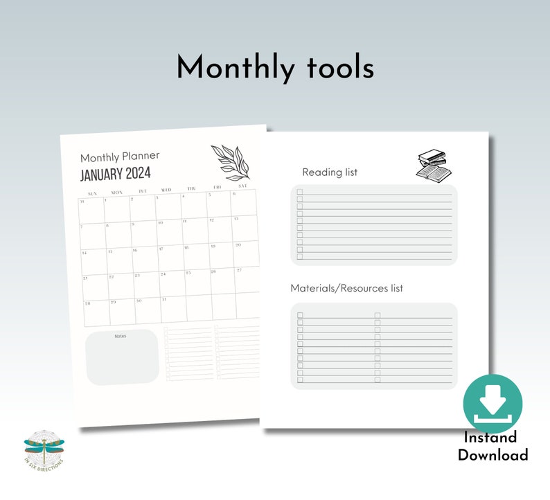 Simple 2023 2024 Dated Homeschool Planner Printable Lesson - Etsy