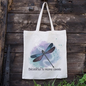 Regalo De Despedida, Bolsa Con Libélula, Gift for Latina, Dragonfly Tote Bag, Bolsa Para Libros ...